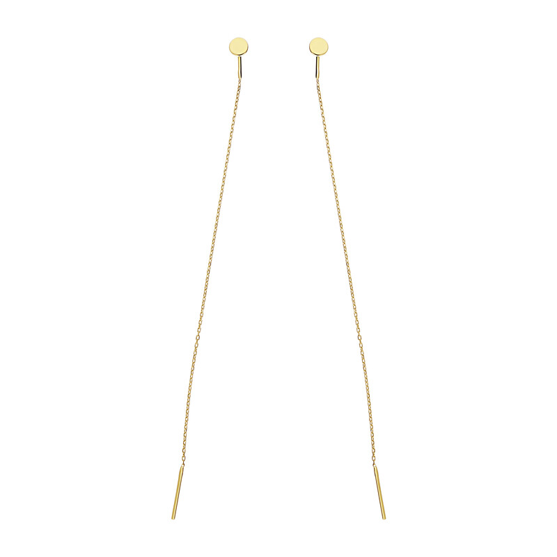 Kolczyki przeciągane przez ucho - złote, srebrne, z cyrkoniami - Sklep ...