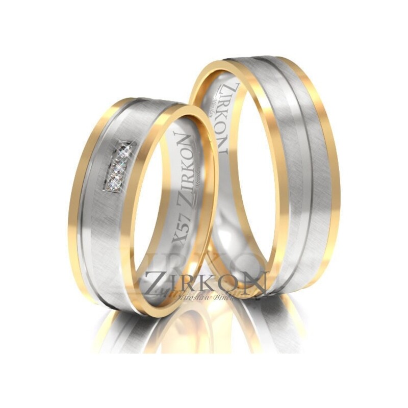 Obrączki ślubne z diamentami nr ZI X-057 - Sklep jubilerski Sezam