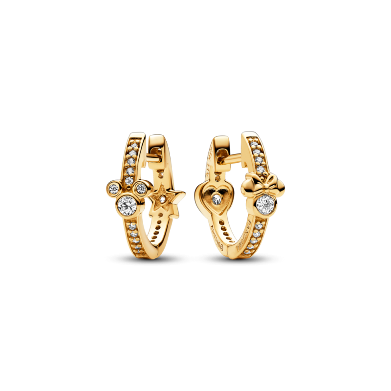 Lśniące kolczyki koła Pandora Disney z Myszką Miki i Myszką Minnie ...