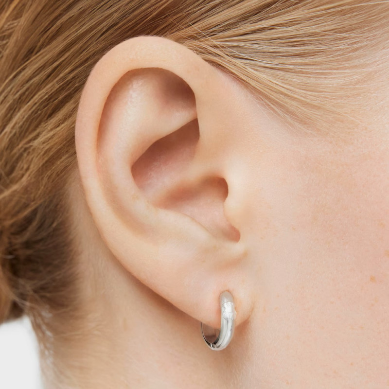 Kolczyki kreolki TOUS Basics ze srebra, z misiem - Sklep Jubilerski Sezam