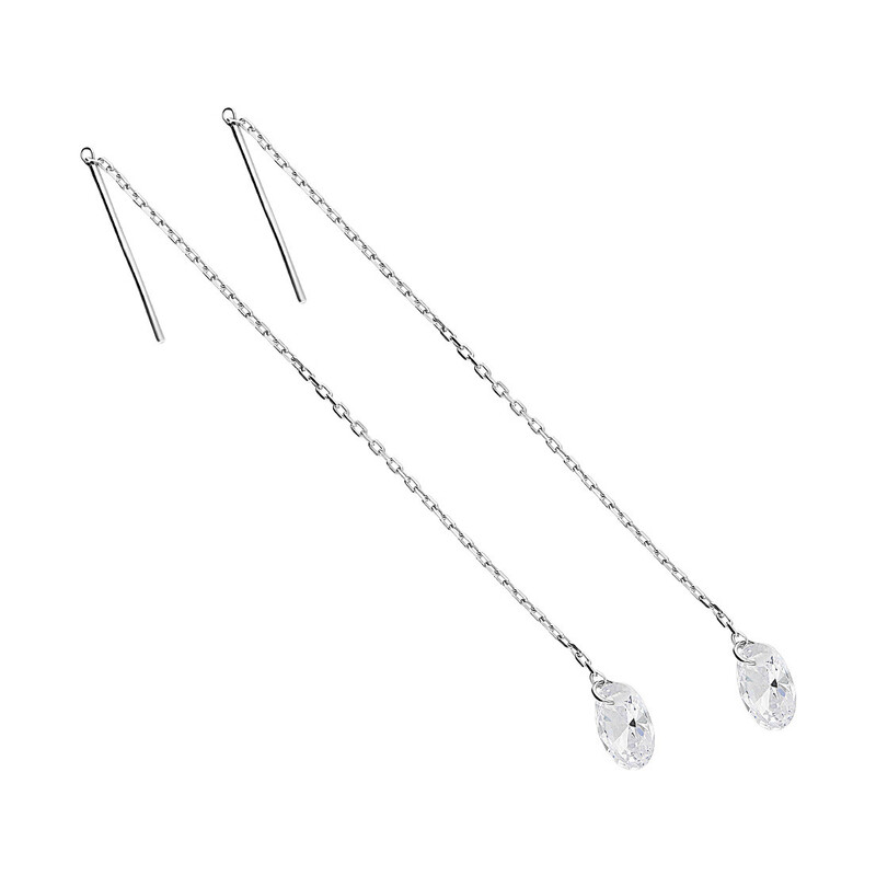 Kolczyki przeciągane przez ucho - złote, srebrne, z cyrkoniami - Sklep ...