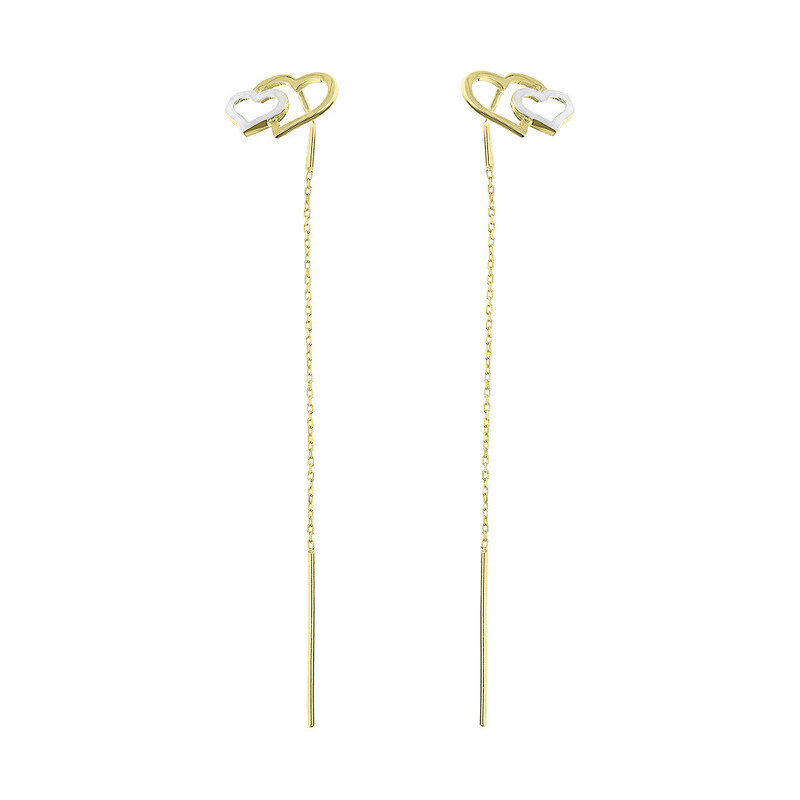 Kolczyki przeciągane przez ucho - złote, srebrne, z cyrkoniami - Sklep ...